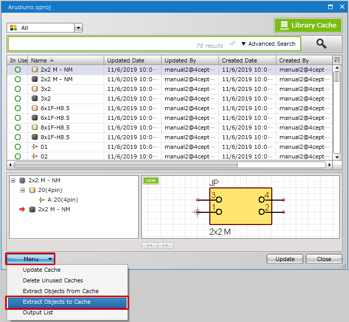 Quadcept - Extract Objects to Cache